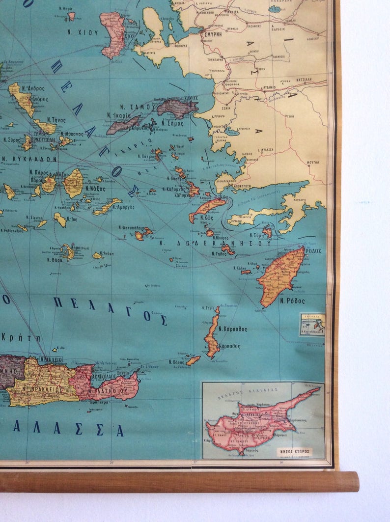 Large Vintage Geography Map School Chart Wall Tapestry Pull - Etsy