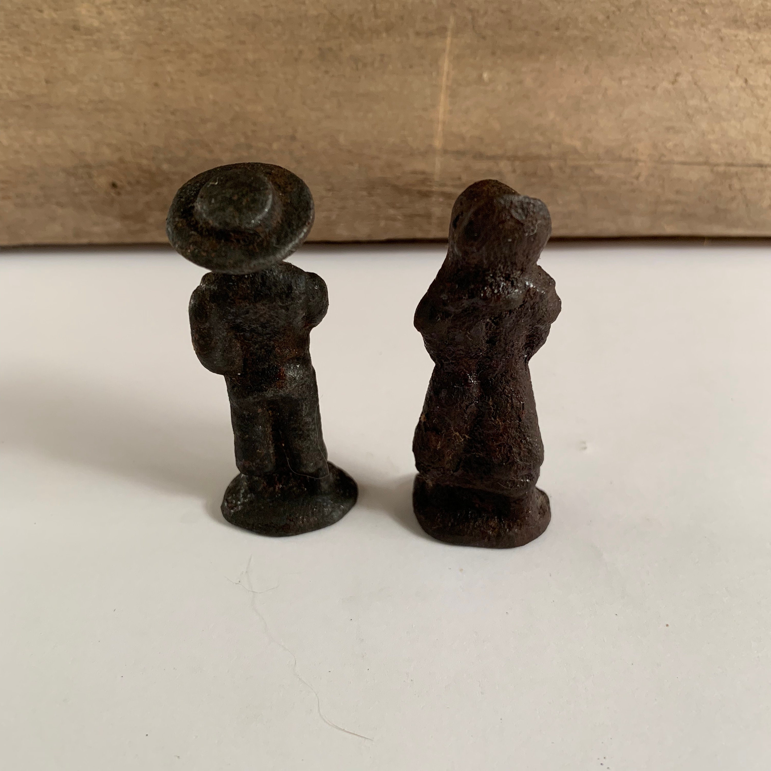 Vintage Cast Iron Amish Boy & Girl Statues Rustic Décor Farmhouse ...