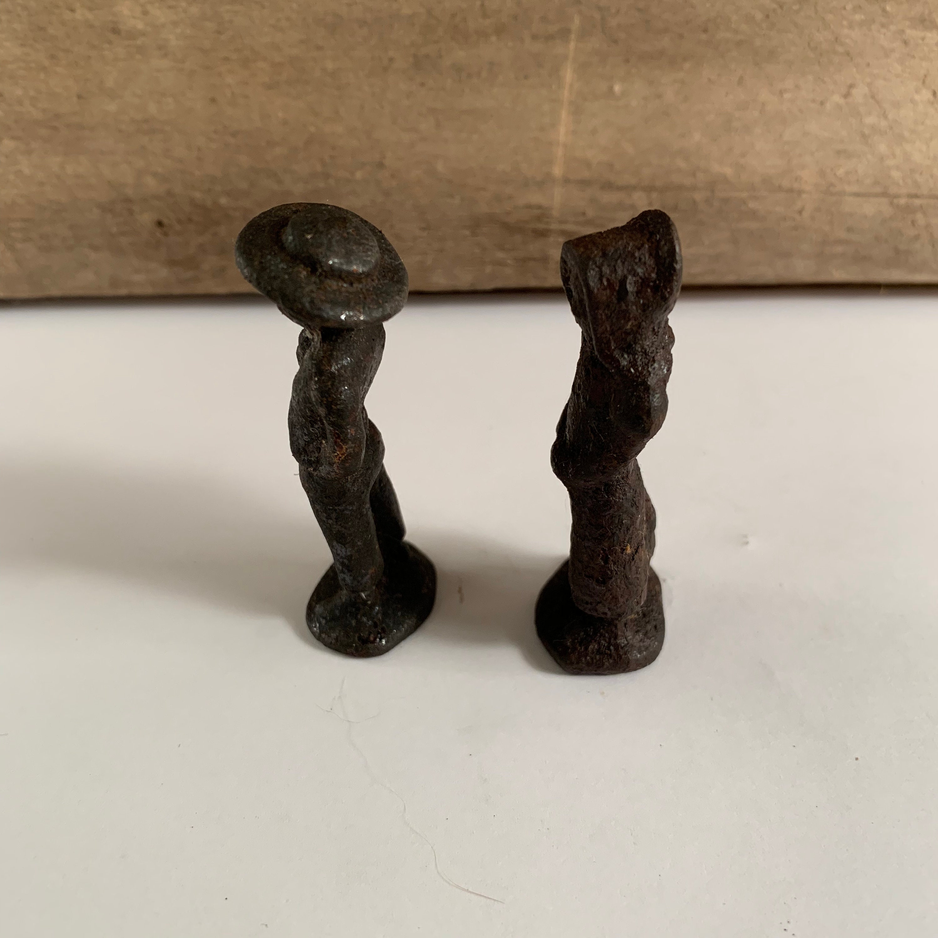 Vintage Cast Iron Amish Boy & Girl Statues Rustic Décor Farmhouse ...
