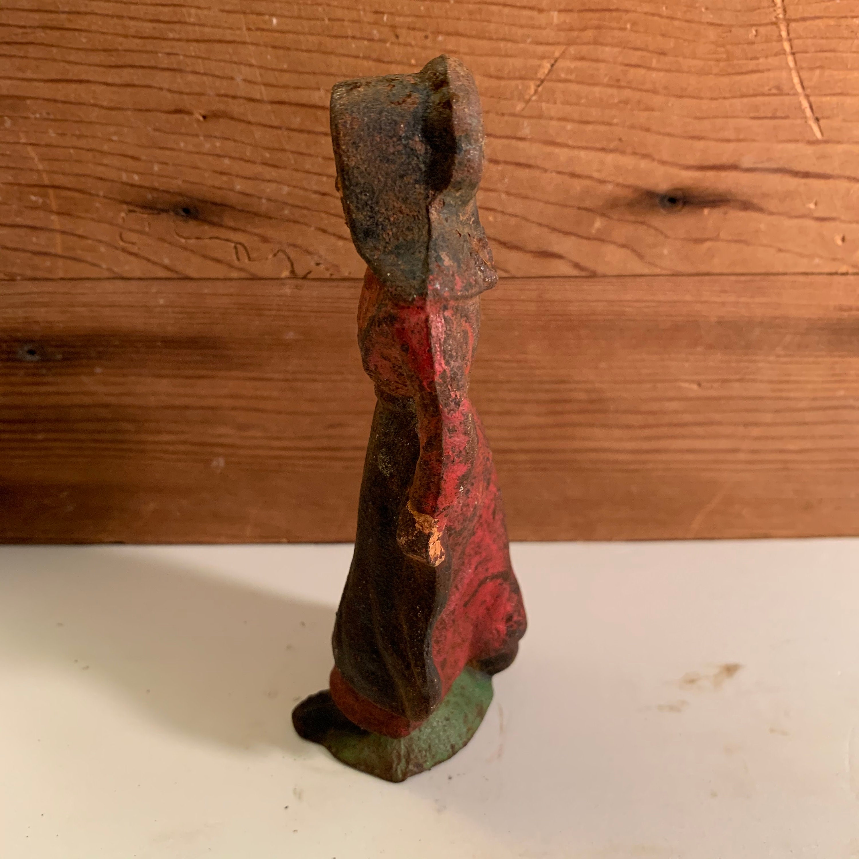 Vintage Cast Iron Pilgrim/amish Woman Statue Rustic Décor Farmhouse ...