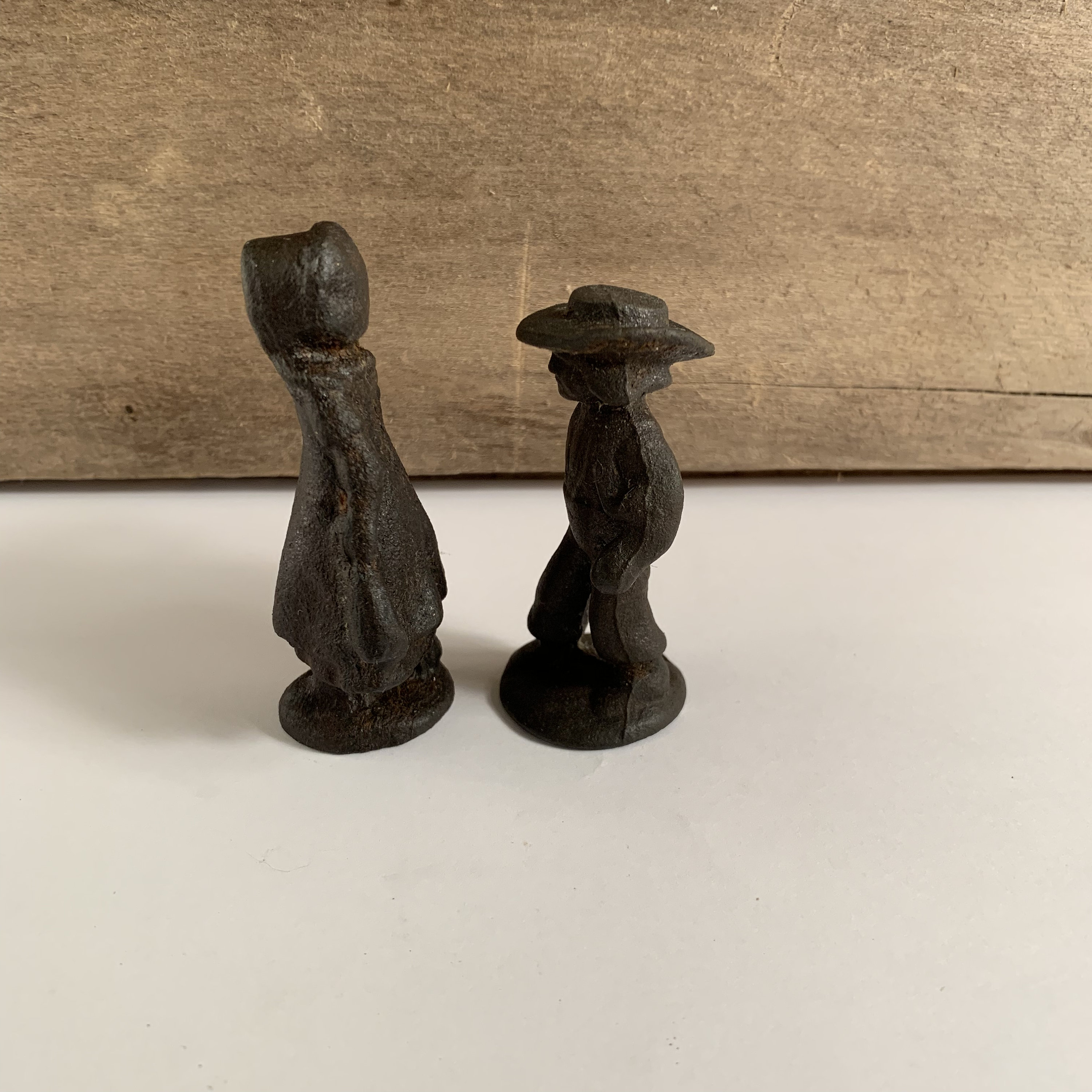 Vintage Cast Iron Amish Boy and Girl Statues Rustic Décor - Etsy