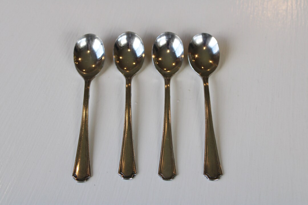 Vintage Oneida Hotel Plate Silver Spoons - Set of 4 - Sugar Spoon / Jam ...