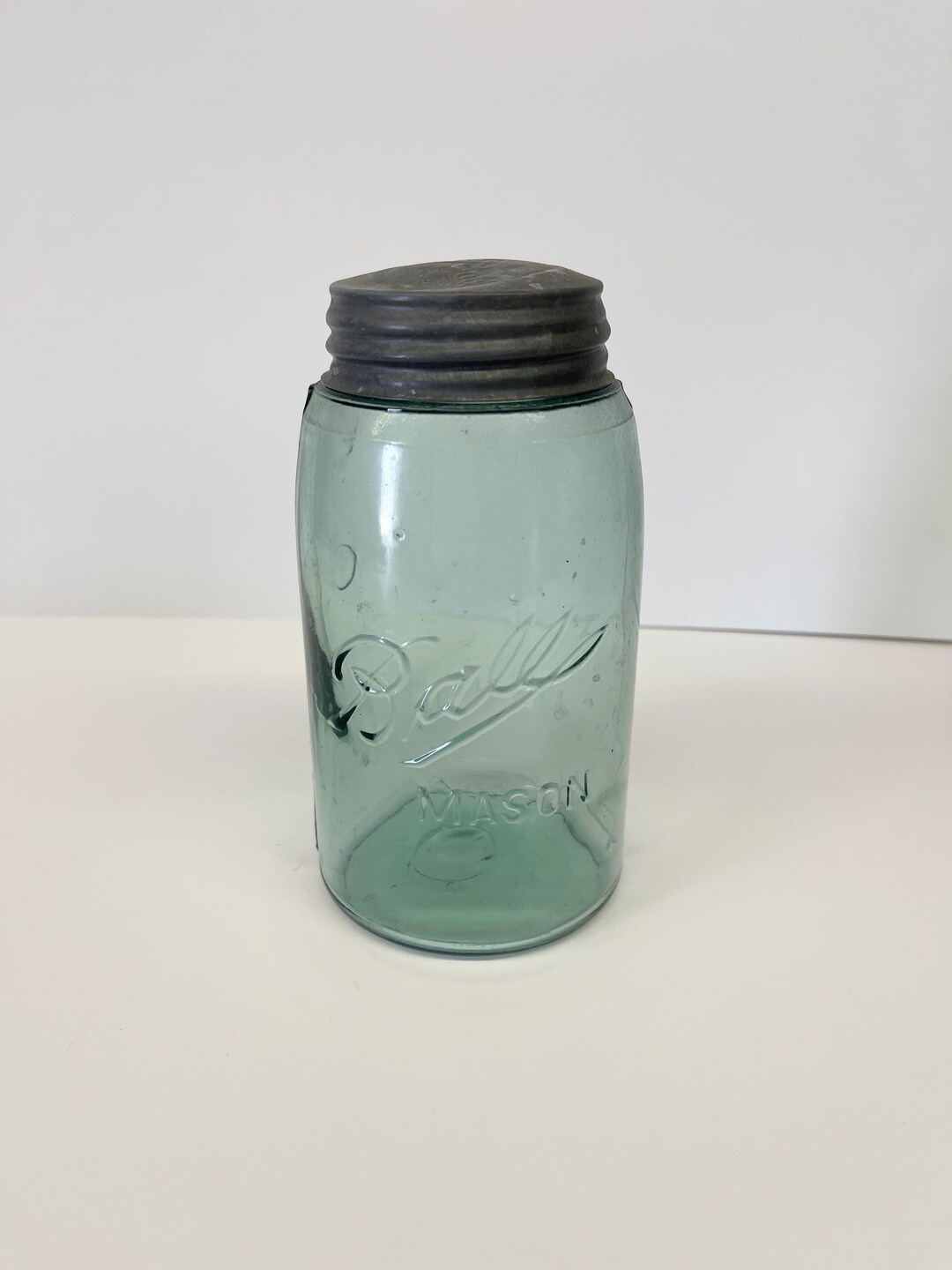 Antique 1900-1910 BALL Mason With "triple L" Jar Quart Aqua Blue Glass ...