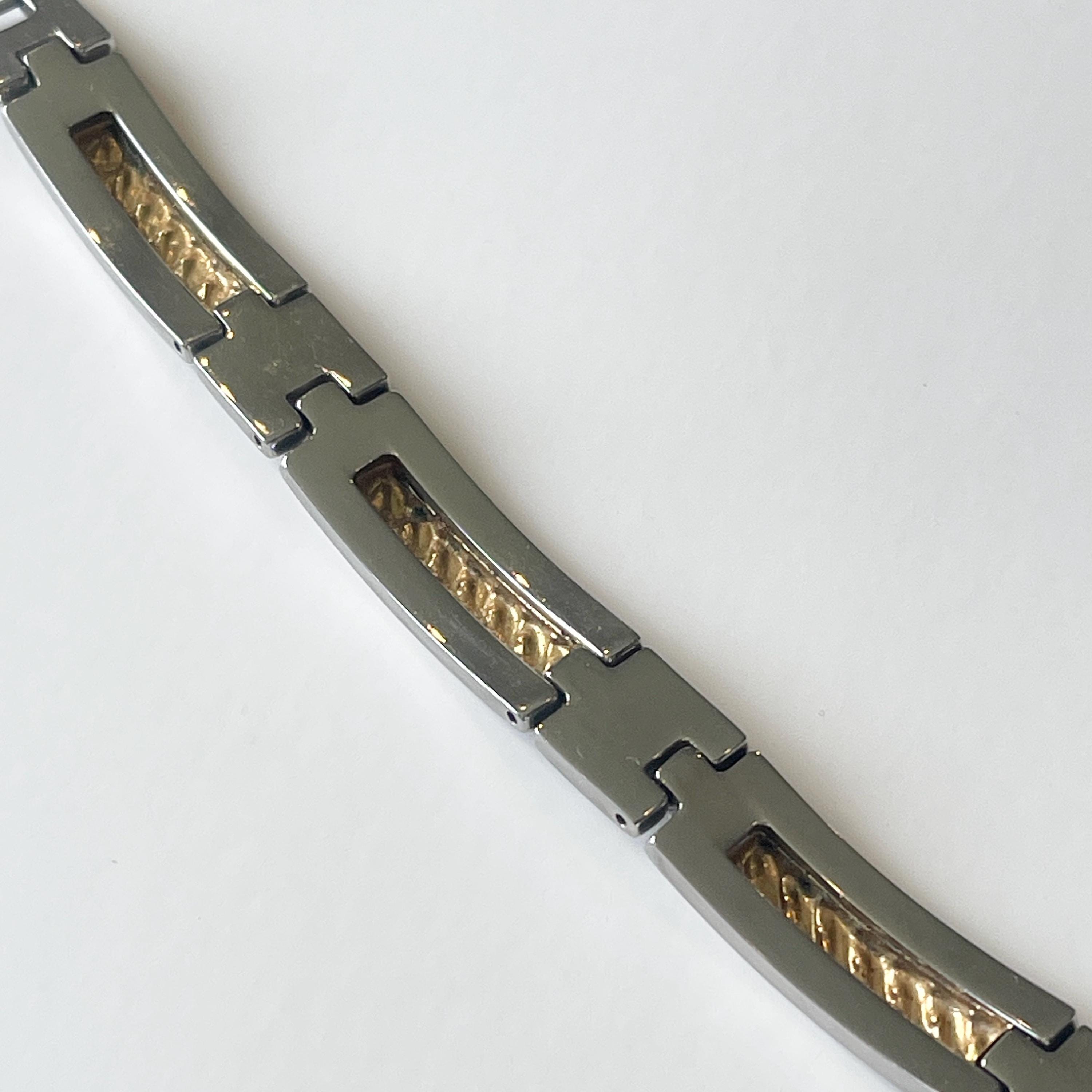 RCI Bracelet 18KT Stamped Gold Stainless Steel Mens Unisex Box Link 8.5 ...