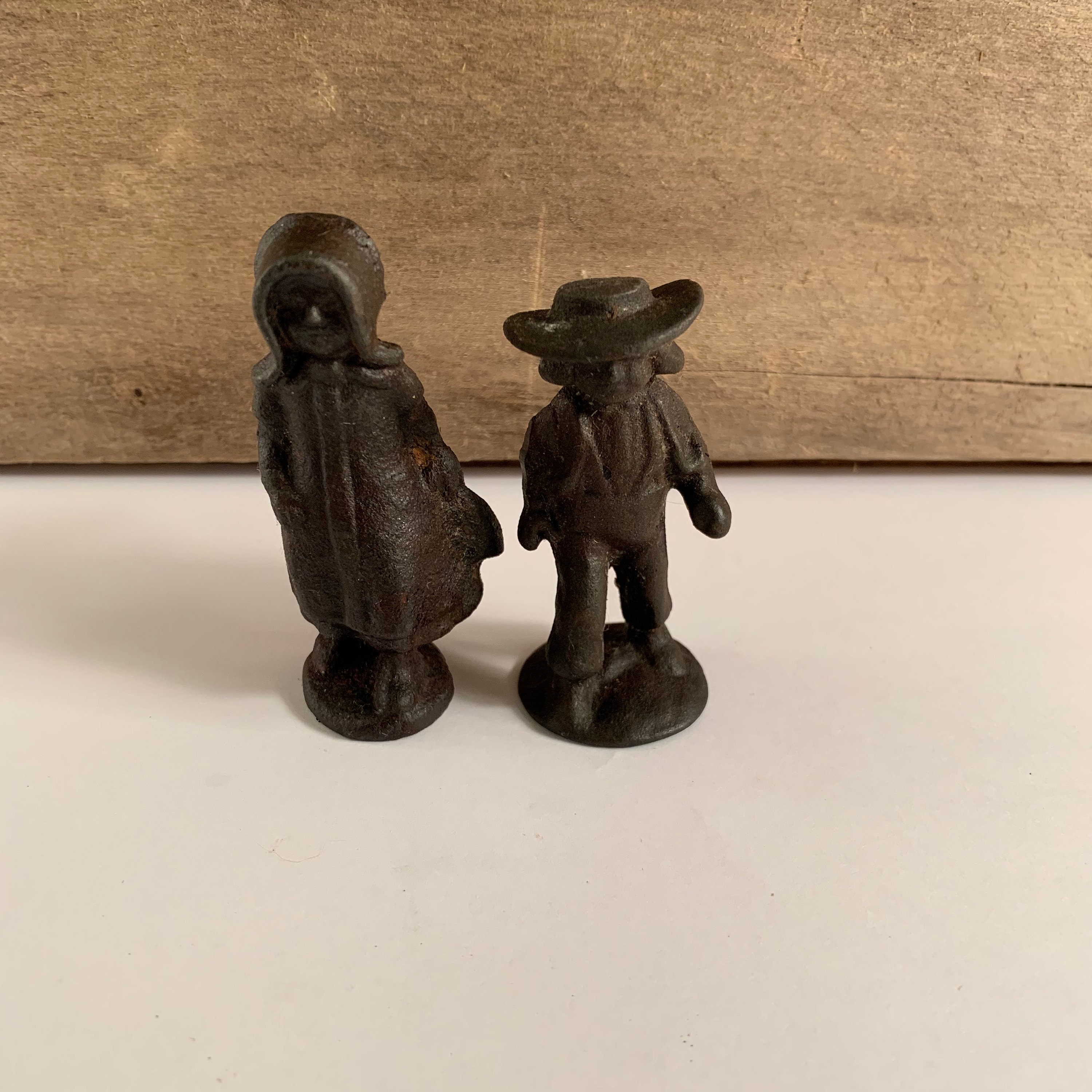 Vintage Cast Iron Amish Boy and Girl Statues Rustic Décor - Etsy