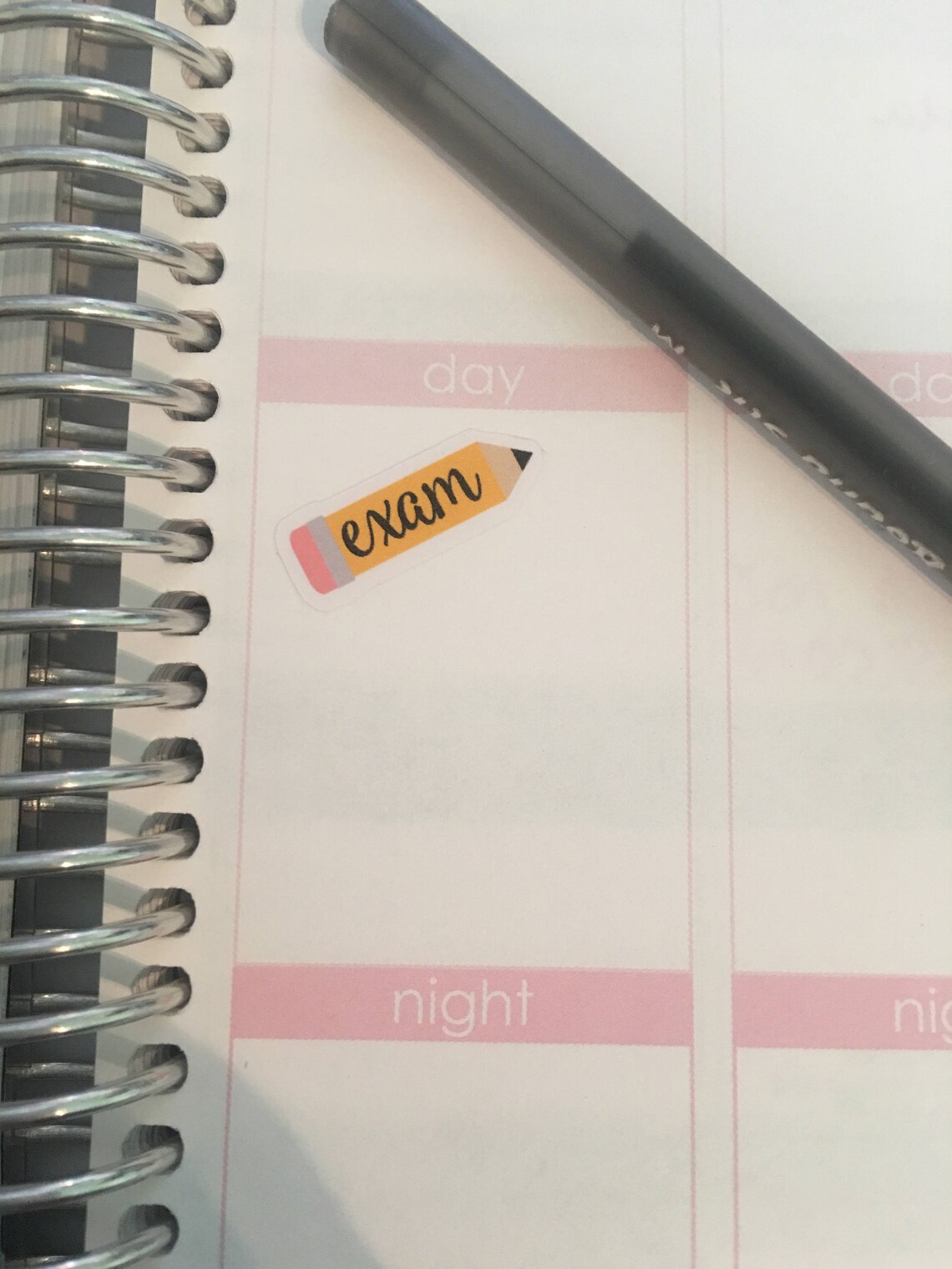 Pencil Exam Reminder Planner Stickers for Use With Erin | Etsy