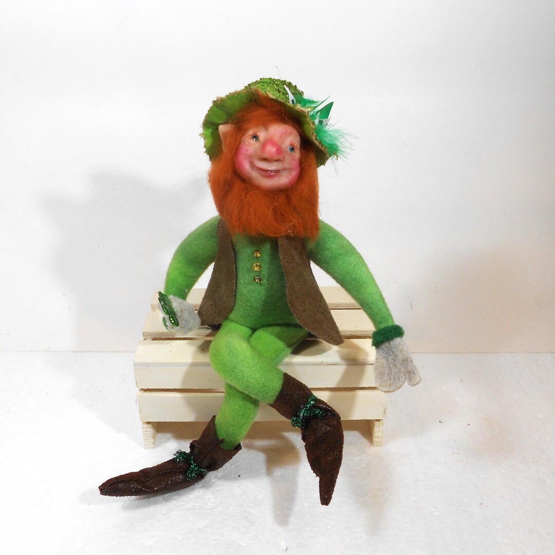 Irish Elf, Handmade Leprechaun, St Patrick's Day Decoration, Polymer ...
