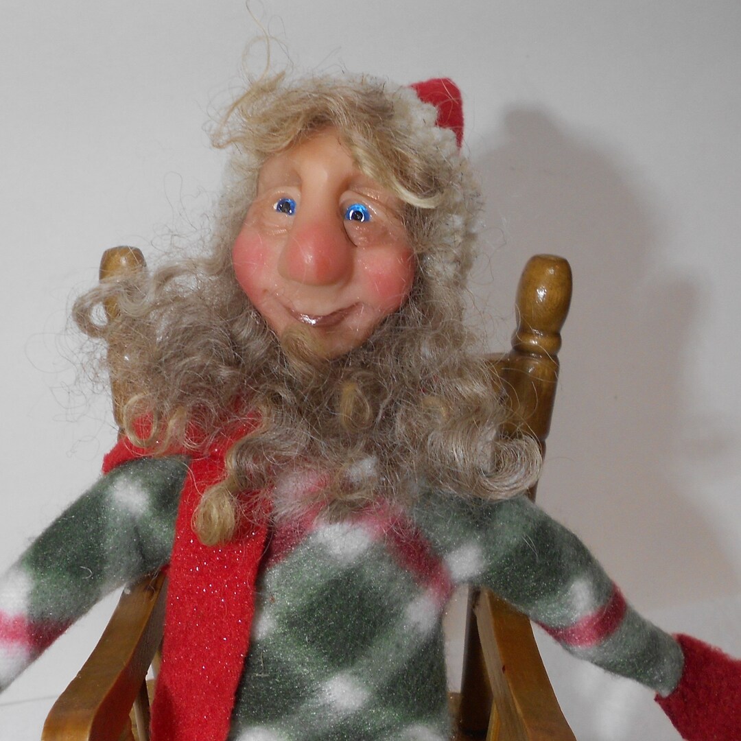 Posable Elf Doll, Santa's Helper, Shelf-sitter Elf, Original Folk Art ...