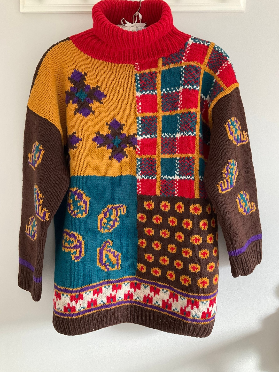 Vintage Jumper, Ladies Jumper, 80's Jumper, Vintage Sweater, Brown ...