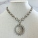 Vintage Coin Necklace Silver Statement Necklace Silver Chunky Necklace ...