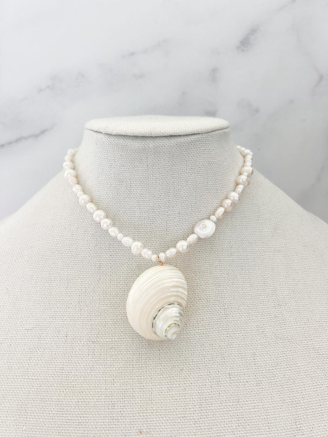 Large Shell Necklace Boho Seashell Necklace Large Seashell Pendant Boho ...