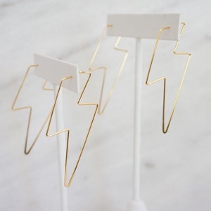 Gold Lightning Bolt Earrings Statement Bolt Earrings Gold Dainty ...