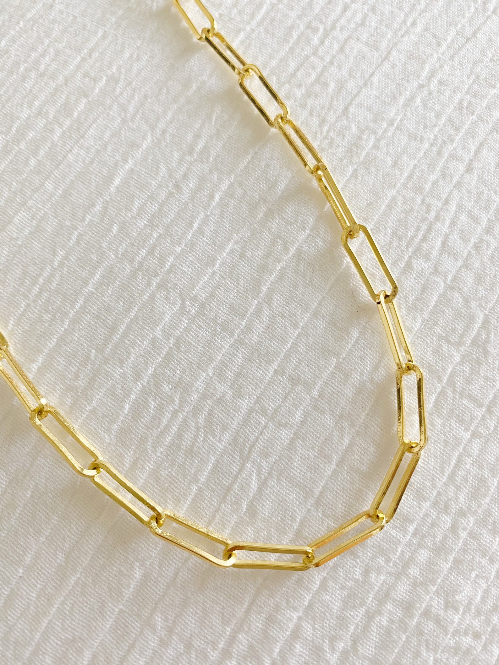 Gold Chain Link Necklace Thick Rectangle Chain Necklace Chunky - Etsy