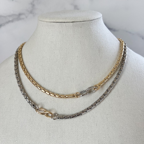 Mixed Metal Necklace - Etsy