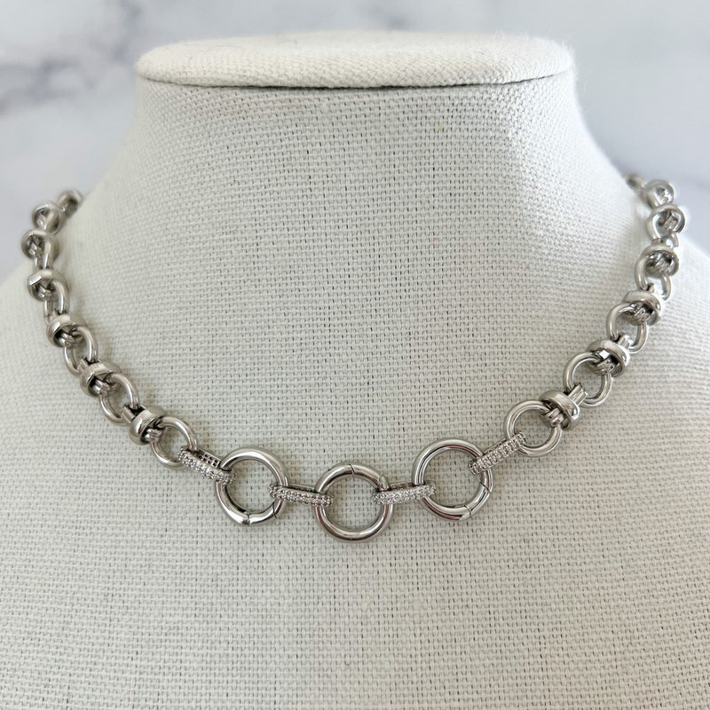 Silver Link Necklace - Etsy