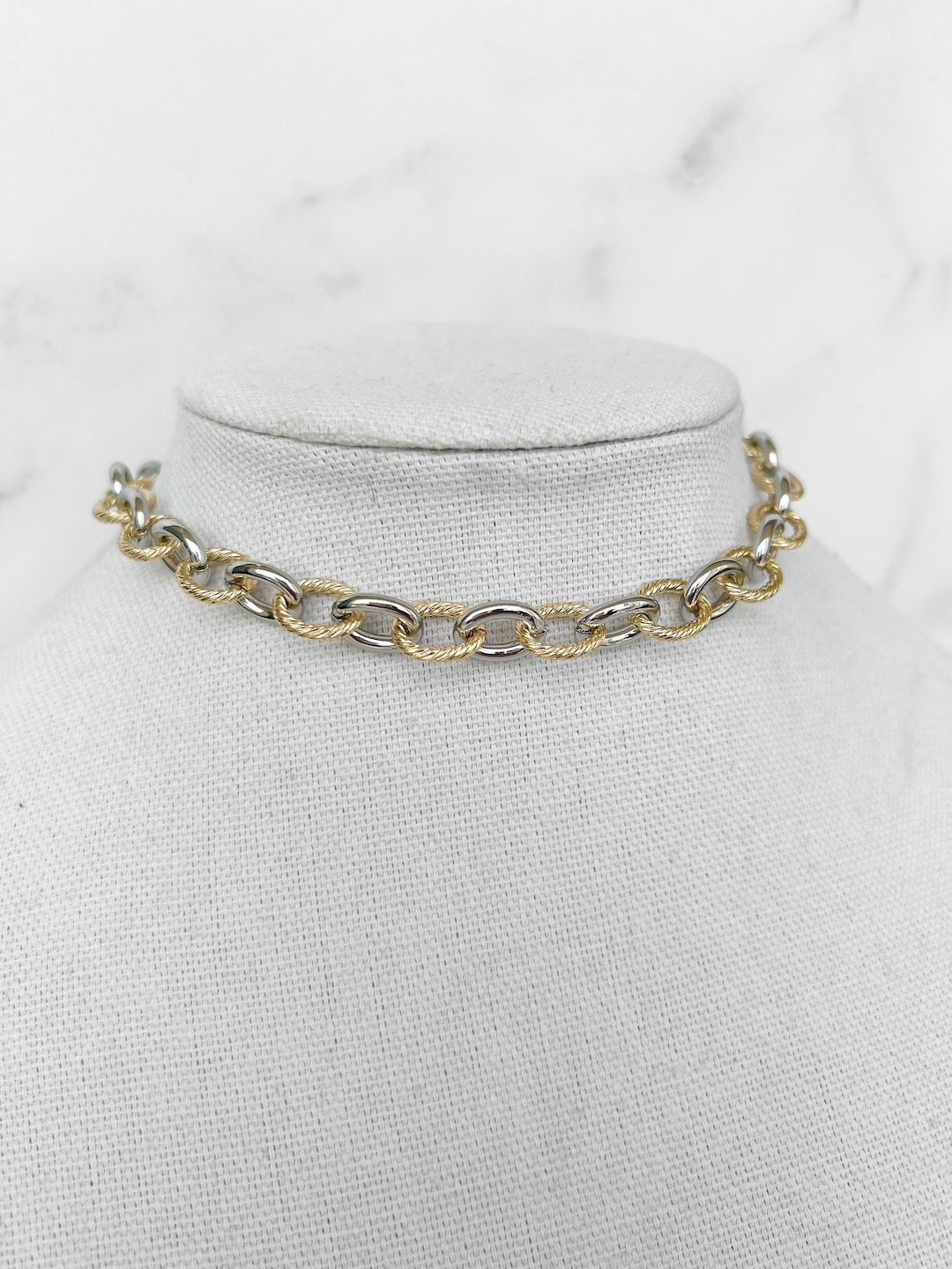 Gold and Silver Necklace Duo Chain Necklace Gold and Silver Jewelry ...