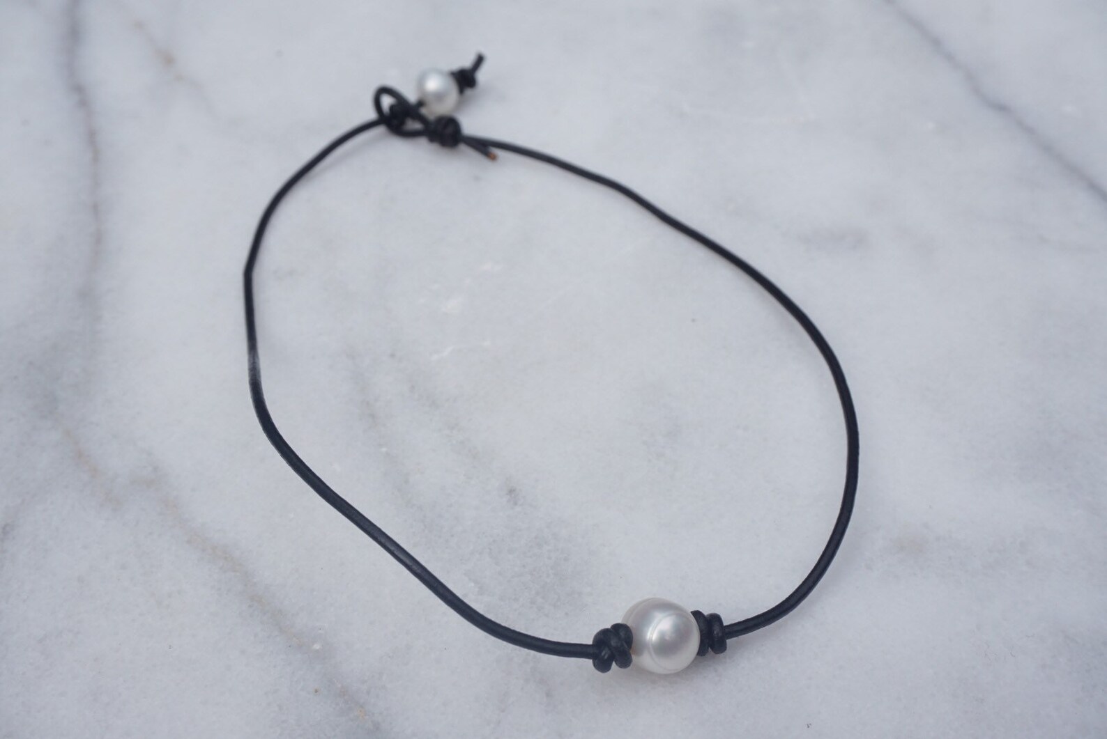 Pearl Choker Freshwater Leather Pearl Choker Leather Pearl - Etsy