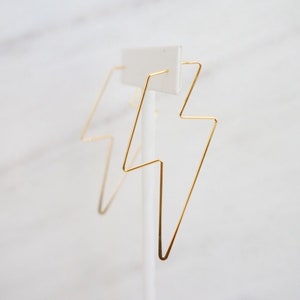 Gold Lightning Bolt Earrings Statement Bolt Earrings Gold Dainty ...