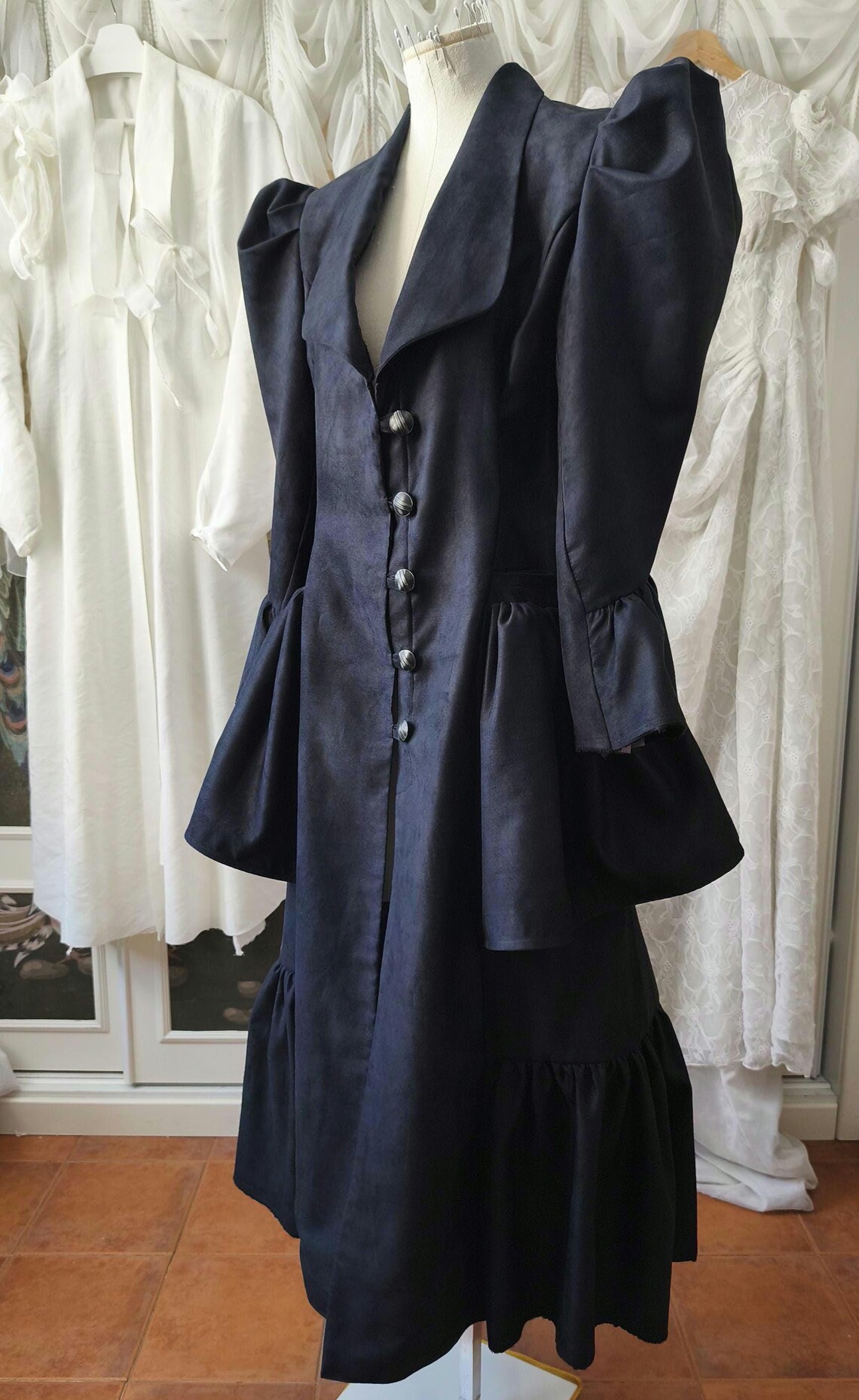 Gothic Coat Vampire Coat Victorian Coat Long Suede Jacket Coat Dress - Etsy