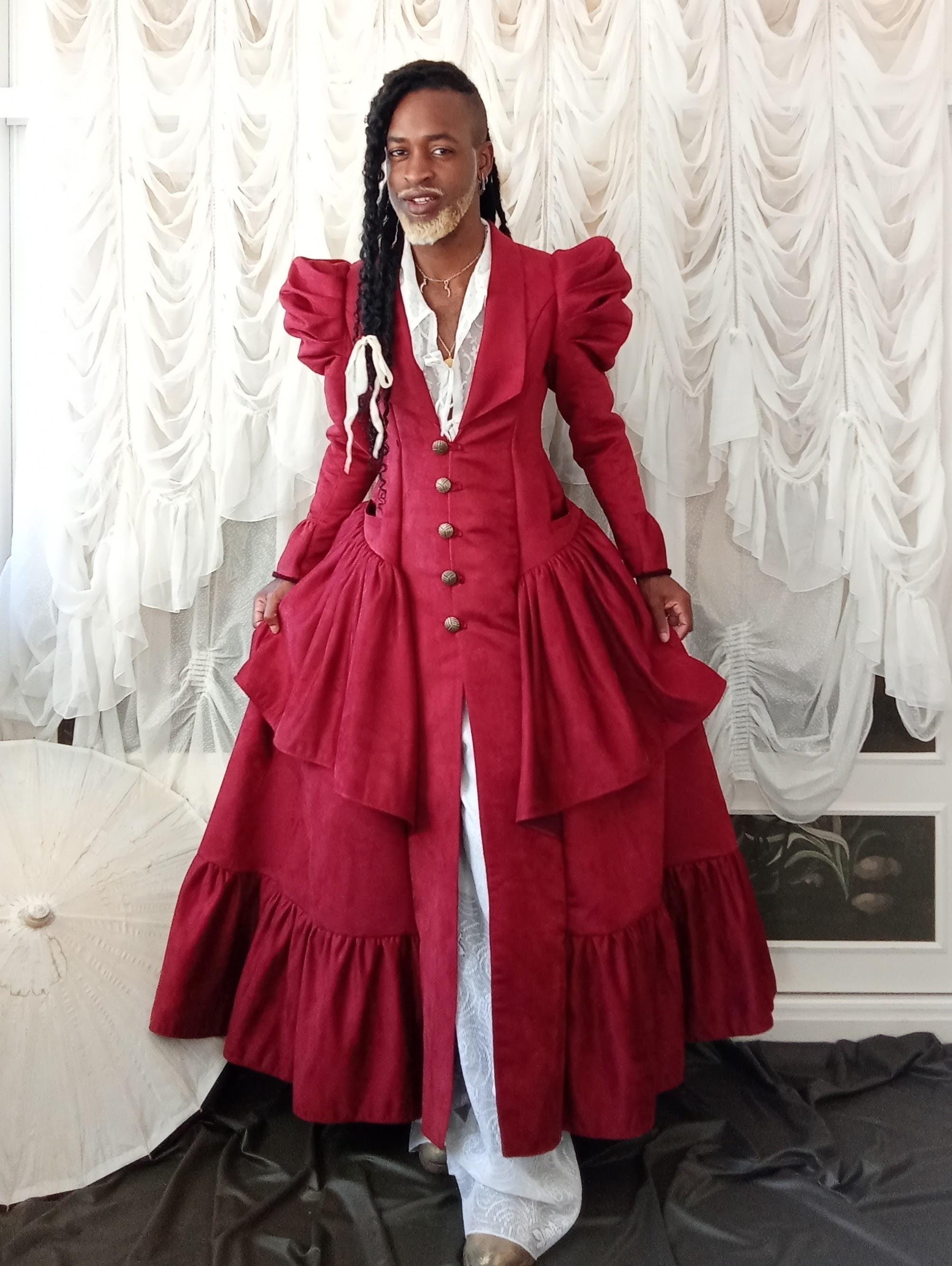 Gothic Coat Vampire Coat Victorian Coat Long Suede Jacket Coat Dress - Etsy