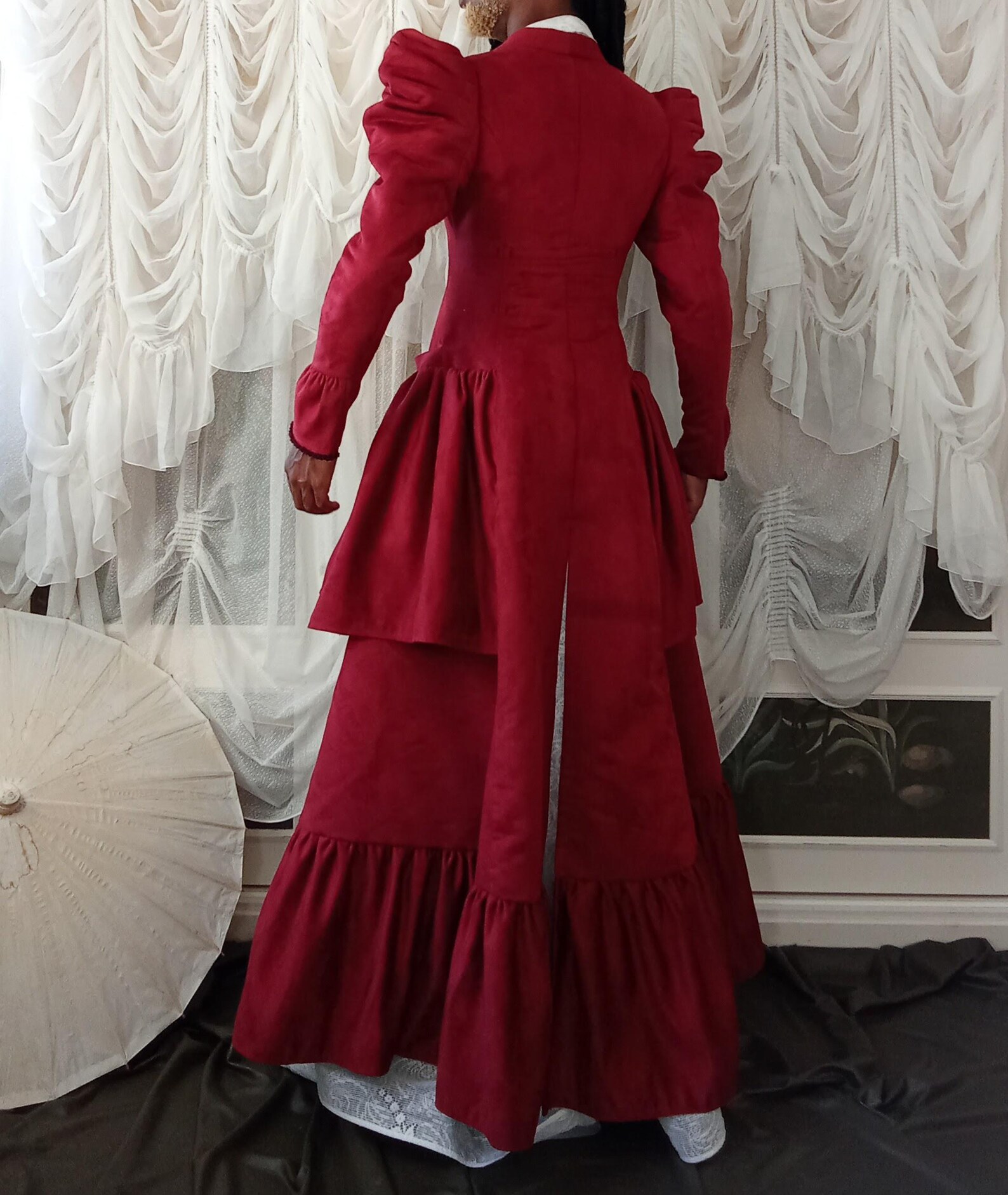 Gothic Coat Vampire Coat Victorian Coat Long Suede Jacket Coat Dress - Etsy