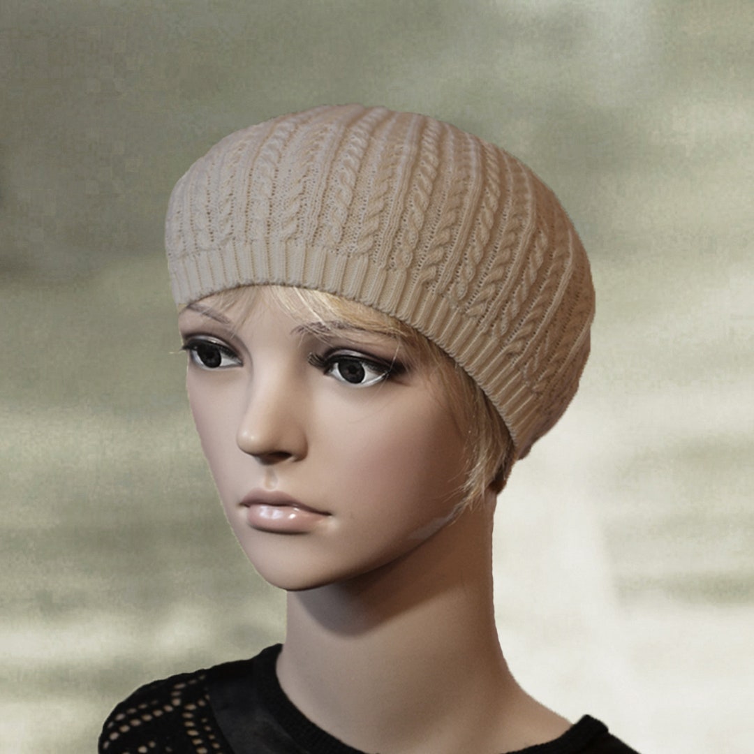 Beige Knit Beret: Women's Spring Fall Hat - Etsy