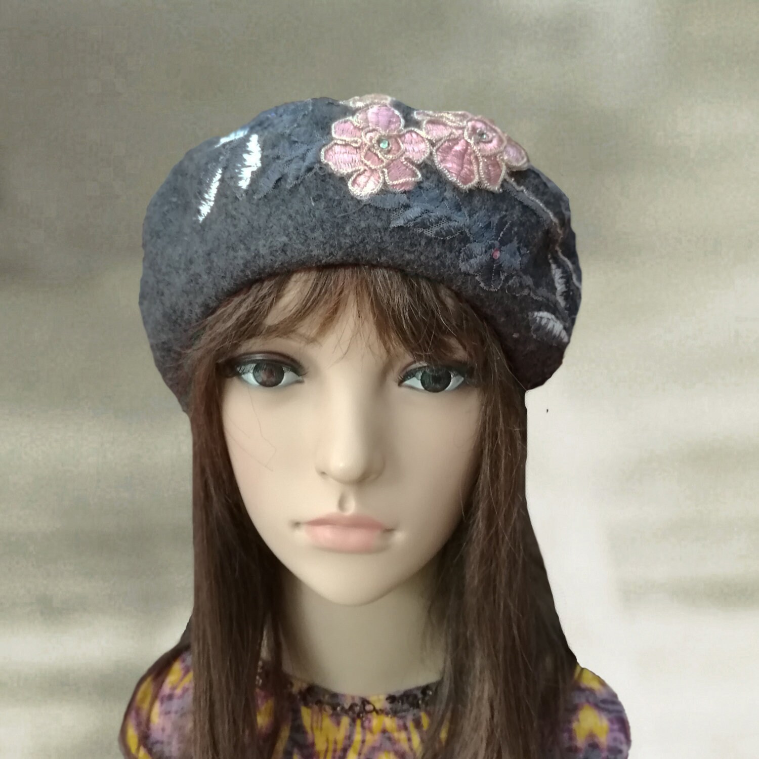 Felted Wool Beret Felt French Beret Womens Felt Beret - Etsy