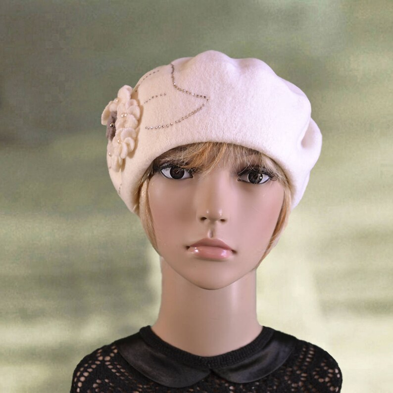 Felted Wool Beret Womens Felt Beret French Winter Beret - Etsy