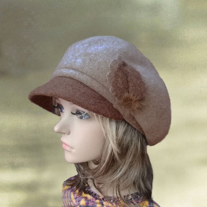 Felted Wool Caps Hats With Visor Womens Winter Caps Wool - Etsy