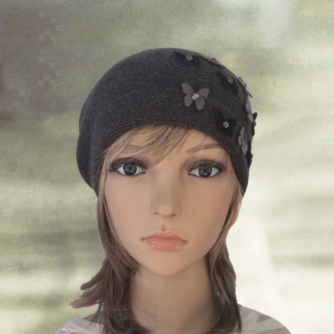 Gray Slouchy Hats Womens Gray Hats Slouch Beanie Hat - Etsy