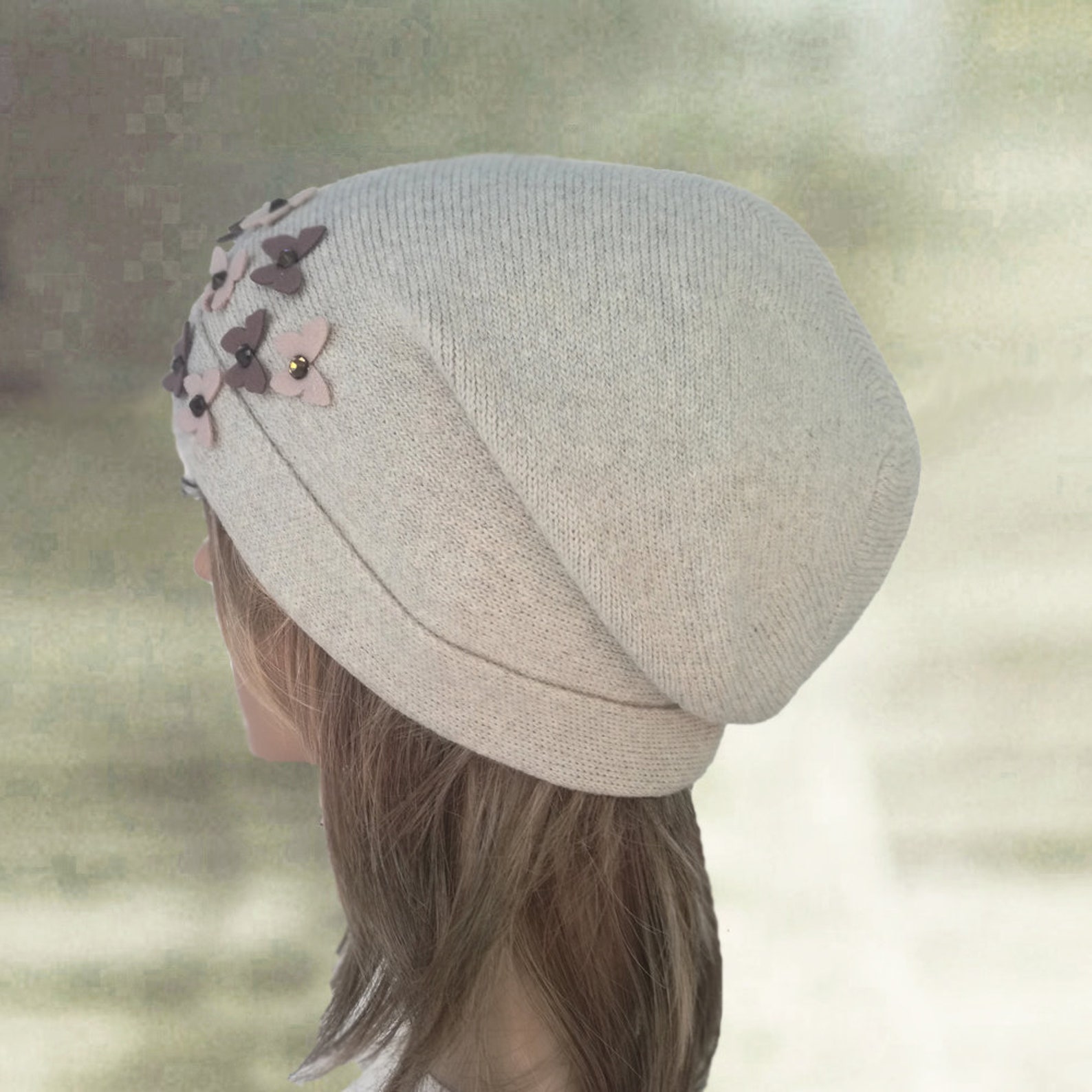 Gray Slouchy Hats Womens Gray Hats Slouch Beanie Hat - Etsy