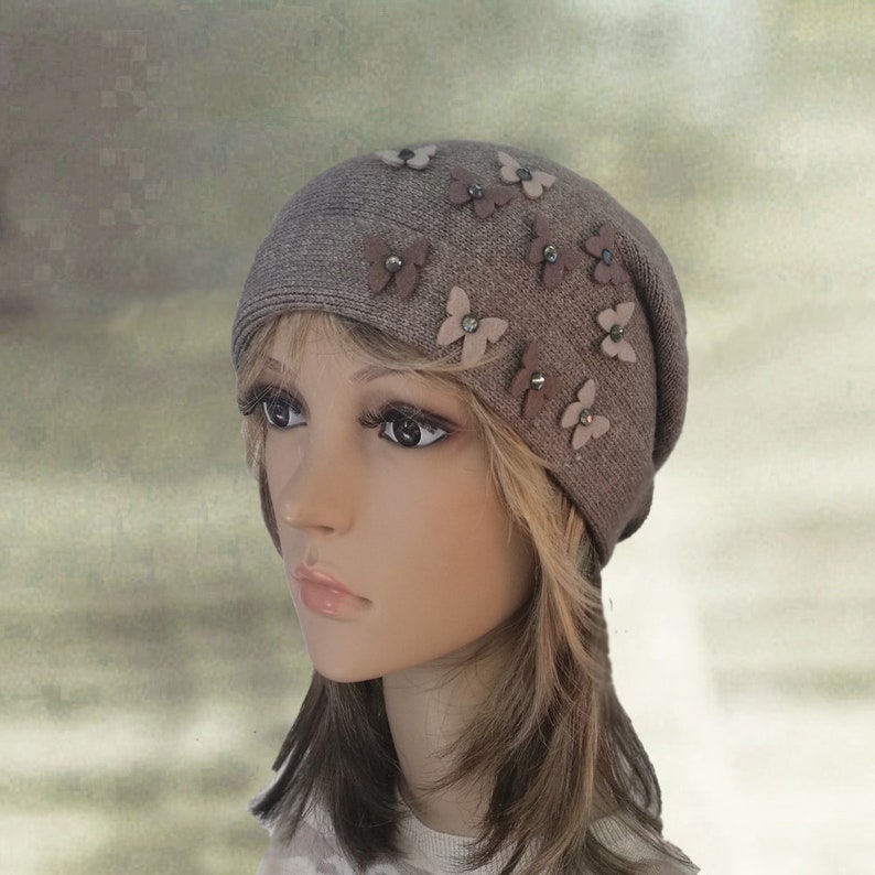 Gray Slouchy Hats Womens Gray Hats Slouch Beanie Hat - Etsy