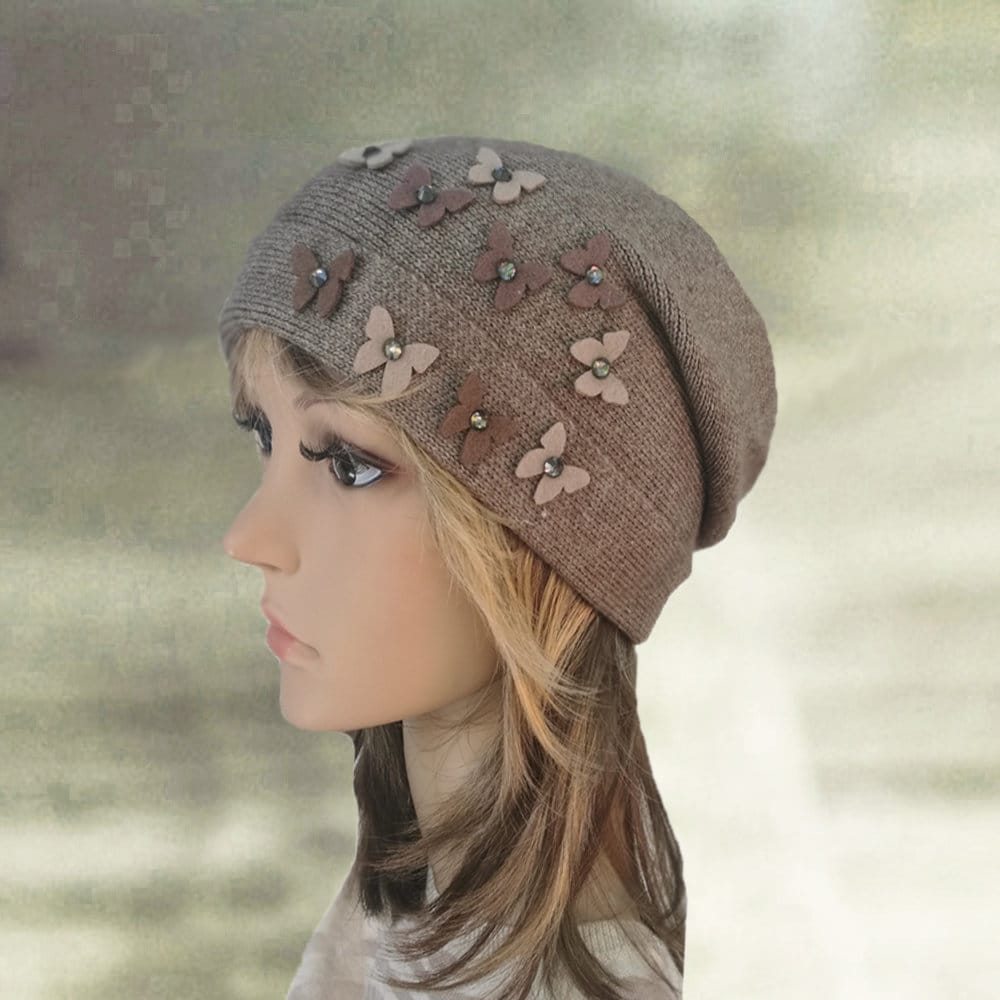 Gray Slouchy Hats Womens Gray Hats Slouch Beanie Hat - Etsy