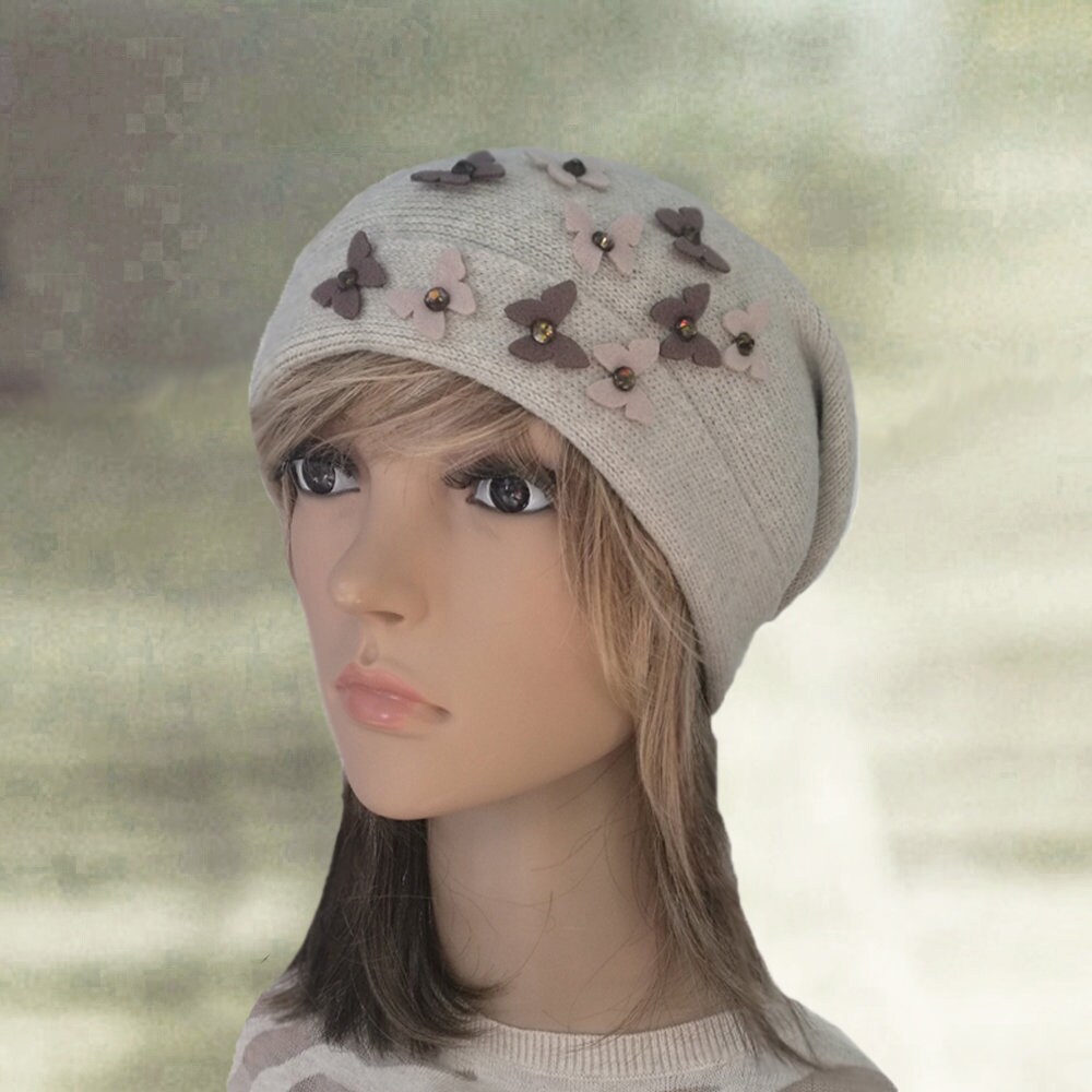 Gray Slouchy Hats Womens Gray Hats Slouch Beanie Hat - Etsy