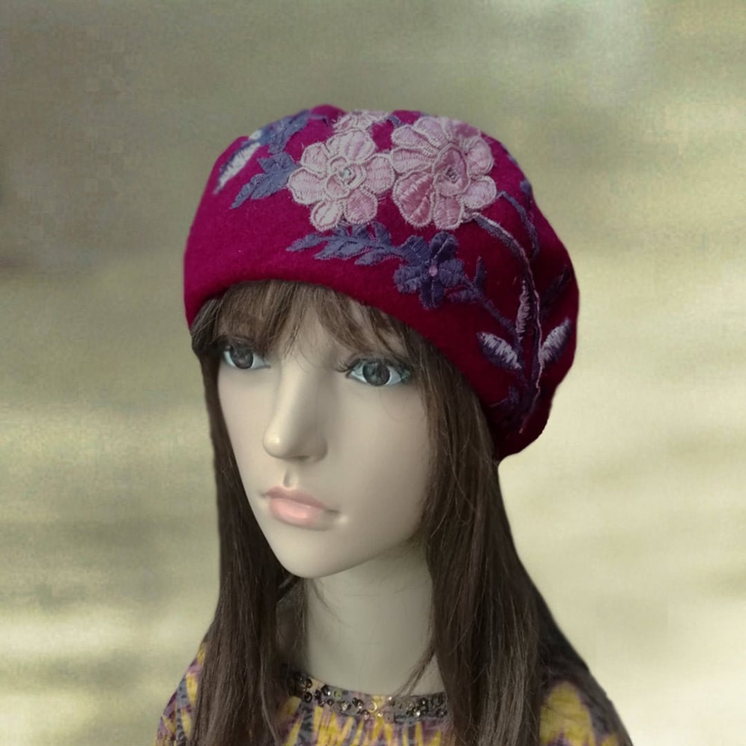 Felt French Beret, Ladies Wool Beret, Womens Felt Beret, Winter Wool ...