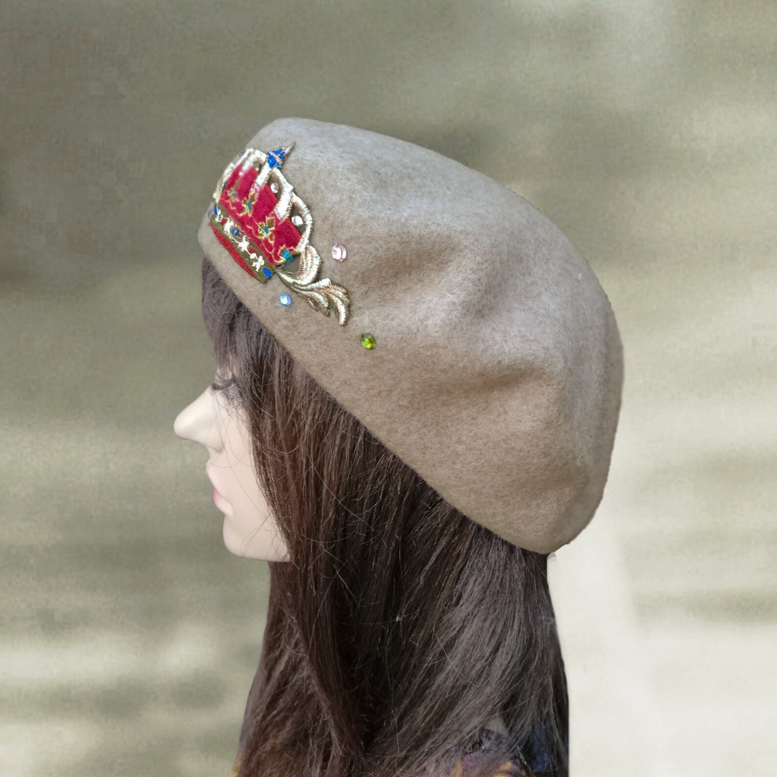 Beige Felt Beret French Felted Beret Winter Womens Beret | Etsy