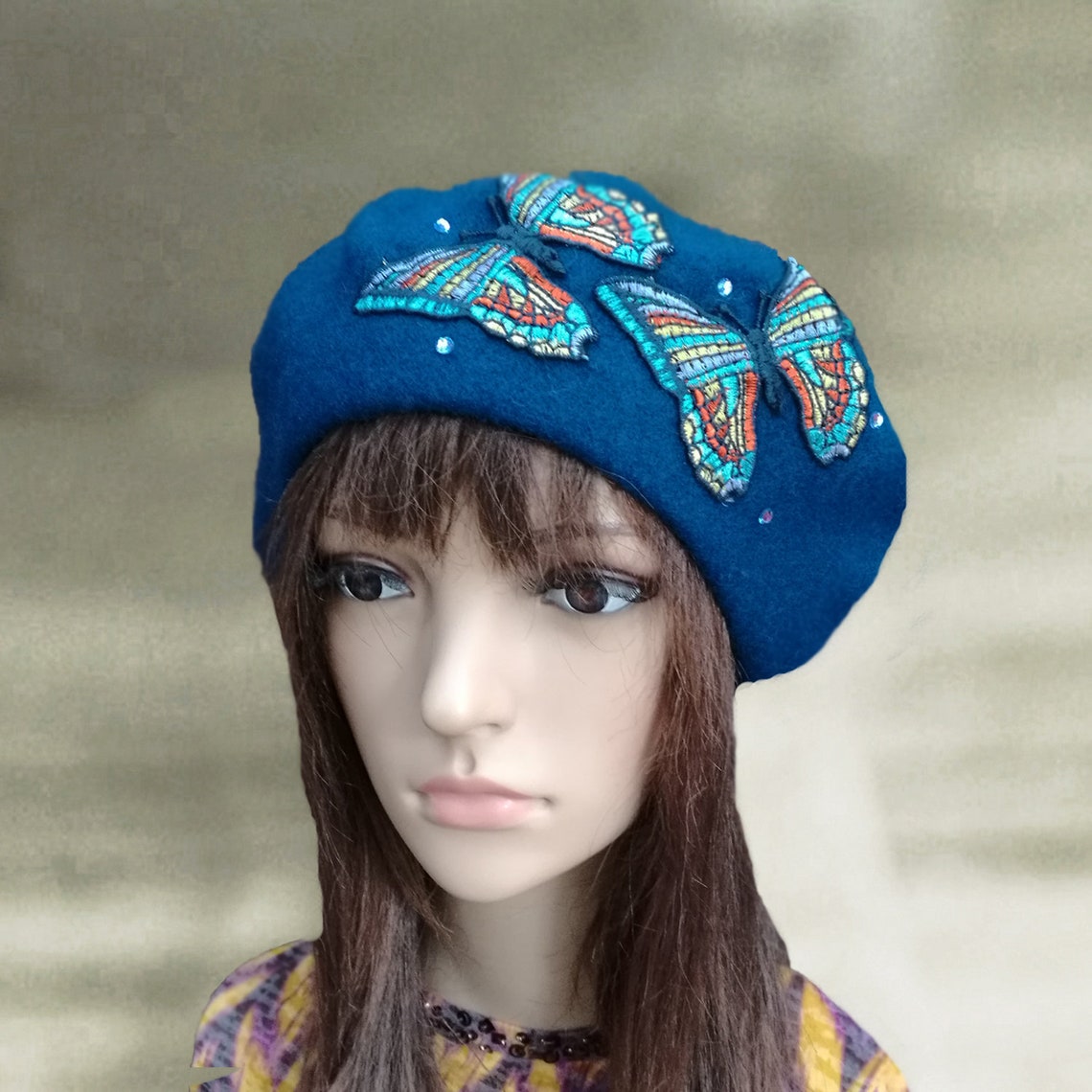 Winter Felt Hat Winter Felted Beret Womes Felt Beret Ladis - Etsy