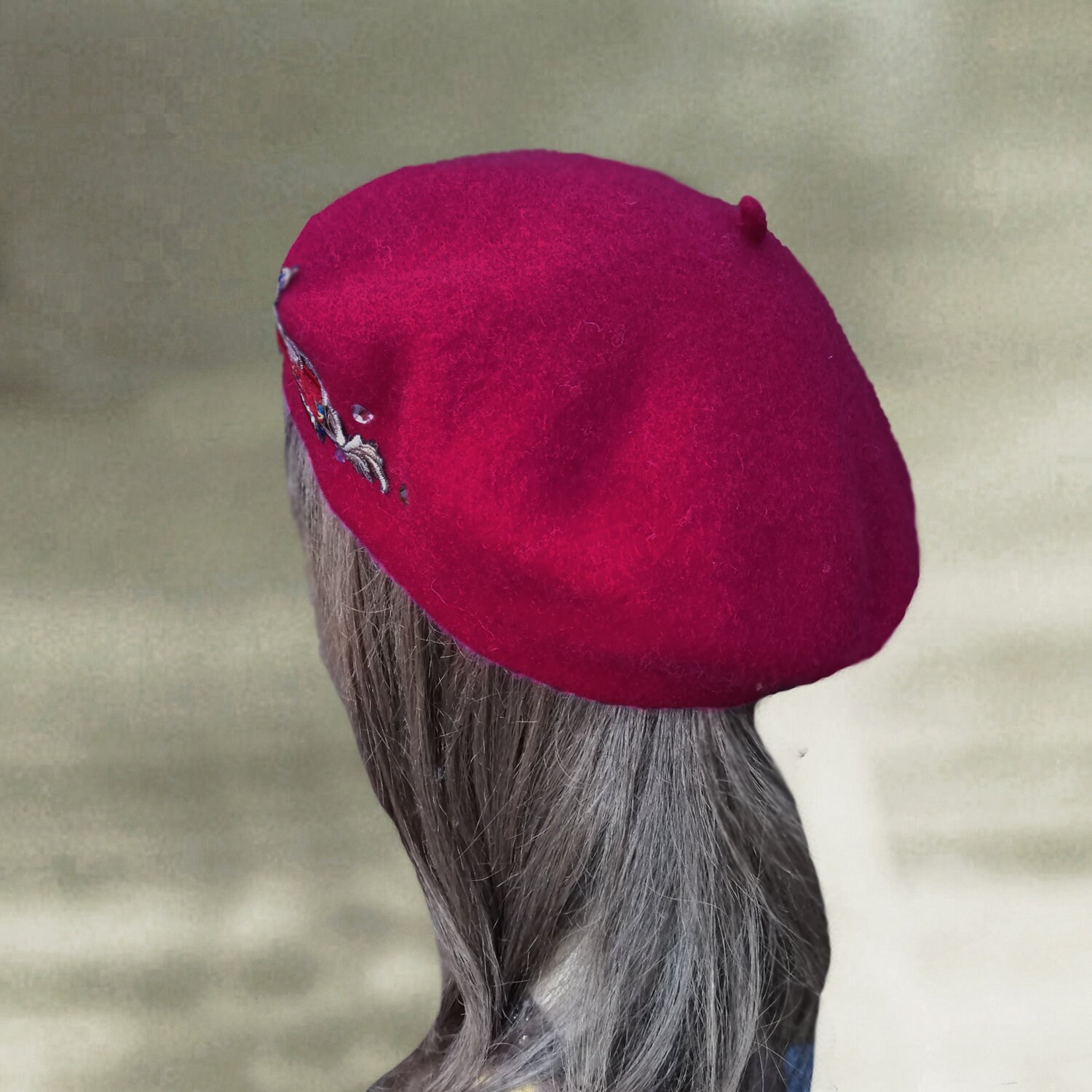 Wool Winter Beret Felted Wool Beret Winter Womens Hat | Etsy