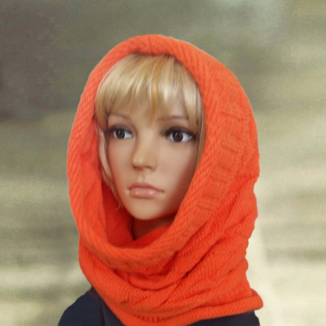 Cowl Hood Snood, Cowl Scarf Hood, Knitted Scoodie, Knit Cowl, Womens ...
