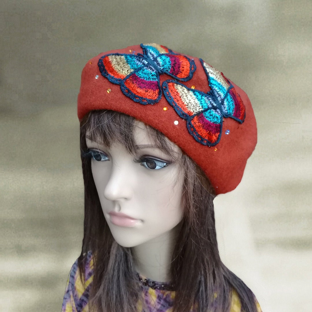 Winter Beret Women, Wonter French Beret, Felted Wool Beret, Felted ...