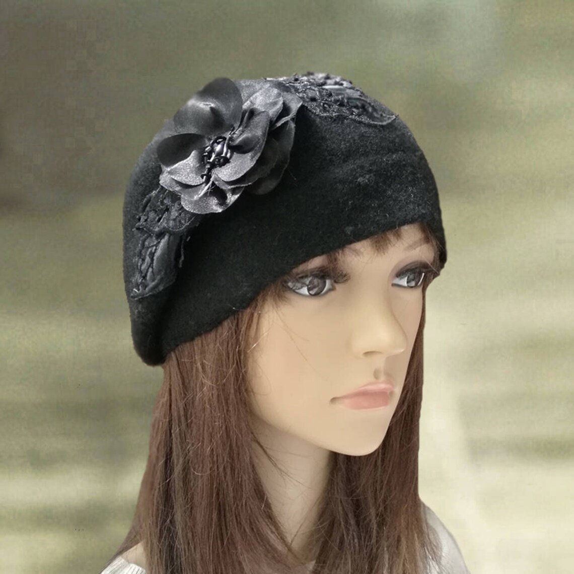 Black Wool Beret Felted Wool Beret Classic French Beret | Etsy