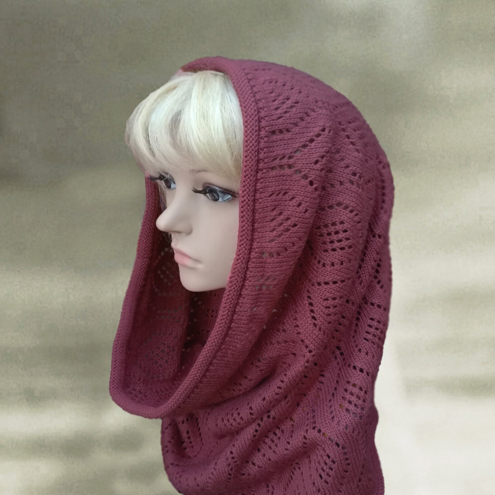 Knitted Cowl Hood Knit Hooded Scarf Knit Lace Scarf Scoodie - Etsy