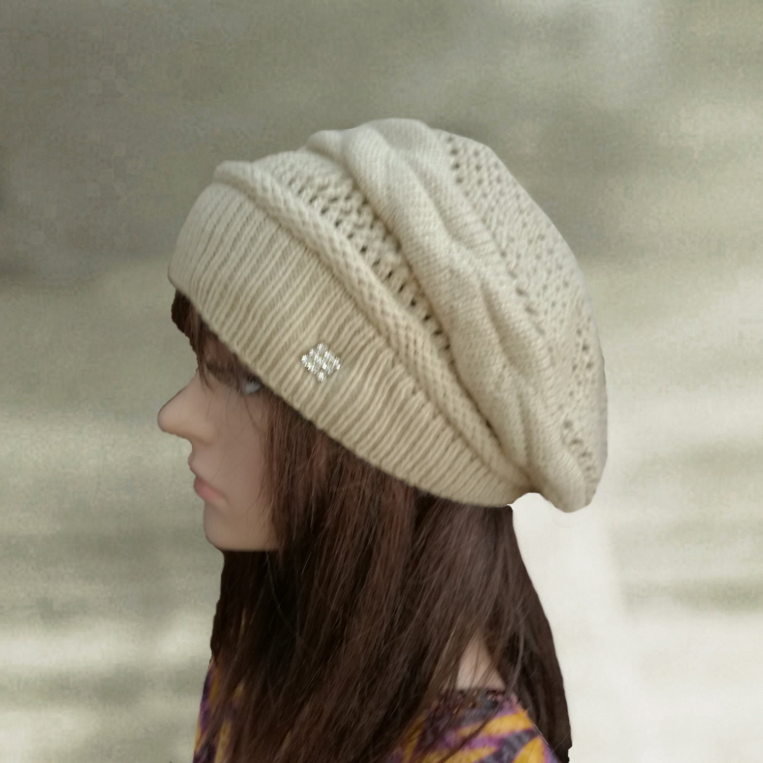 Winter Wool Beret Winter Womens Hats Beige Knit Beret Knit | Etsy