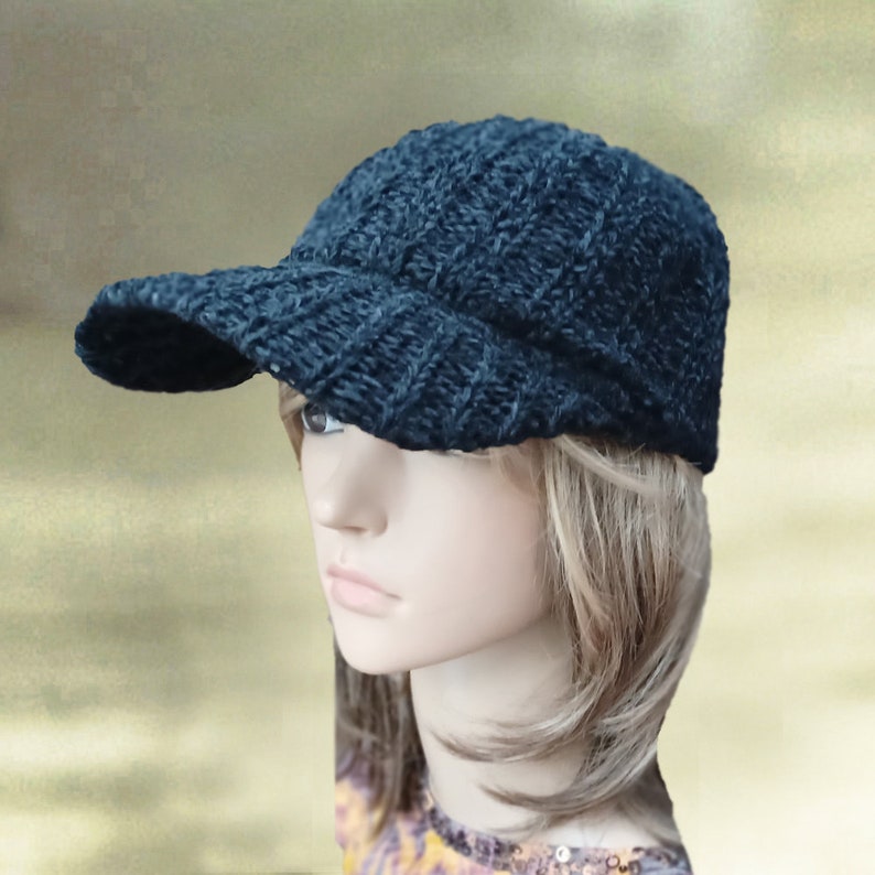 Winter Newsboy Cap Knitted Cap Visor Knit Wool Hats Visor - Etsy