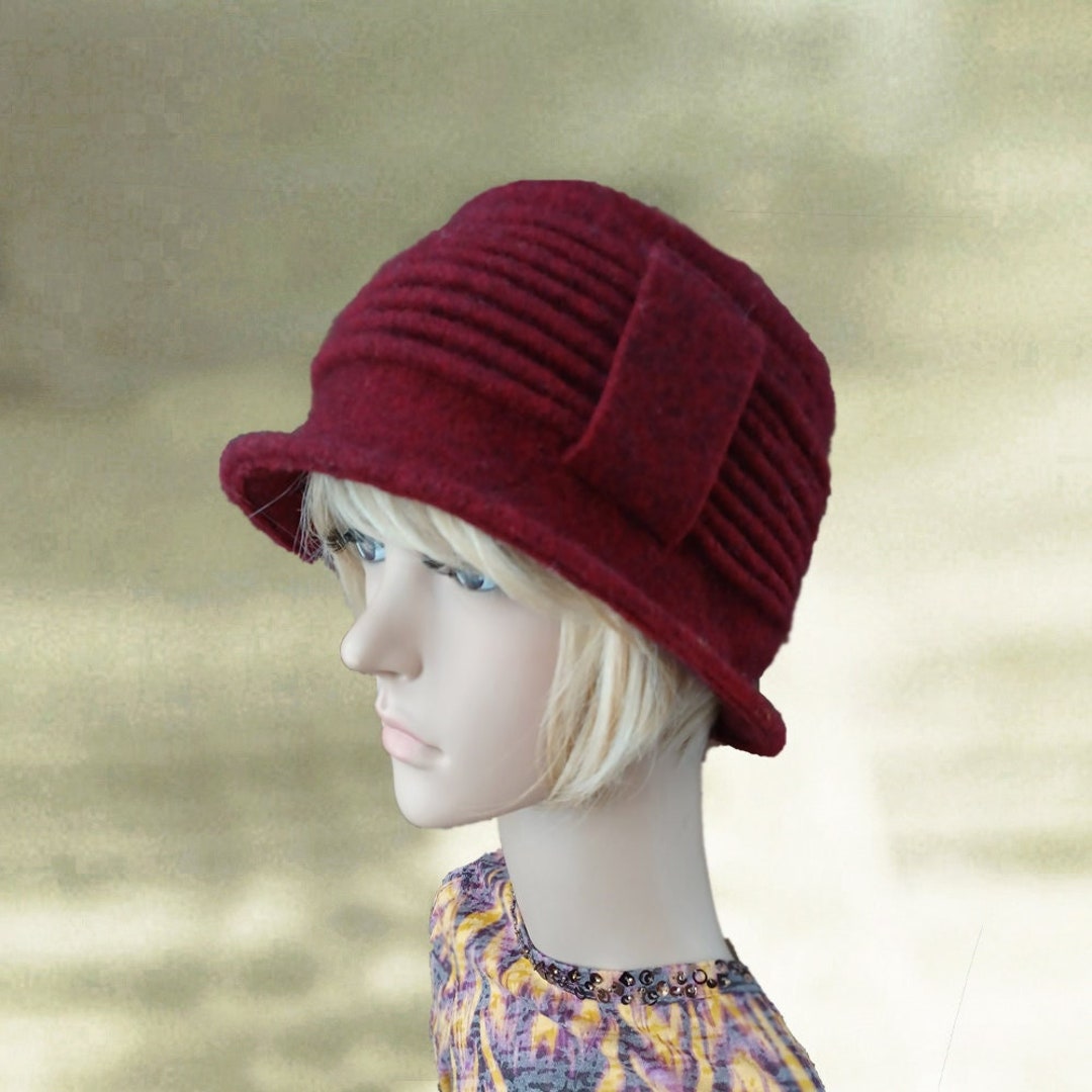 Felted Womens Hat, Felt Wool Hats, Felt Hat for Lady, Womens Winter ...