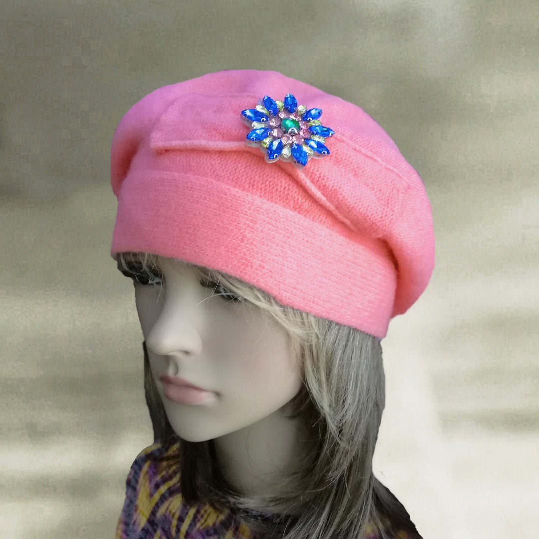 Winter Womens Beret, Ladies Winter Hat, Winter Wool Beret, Beret for ...