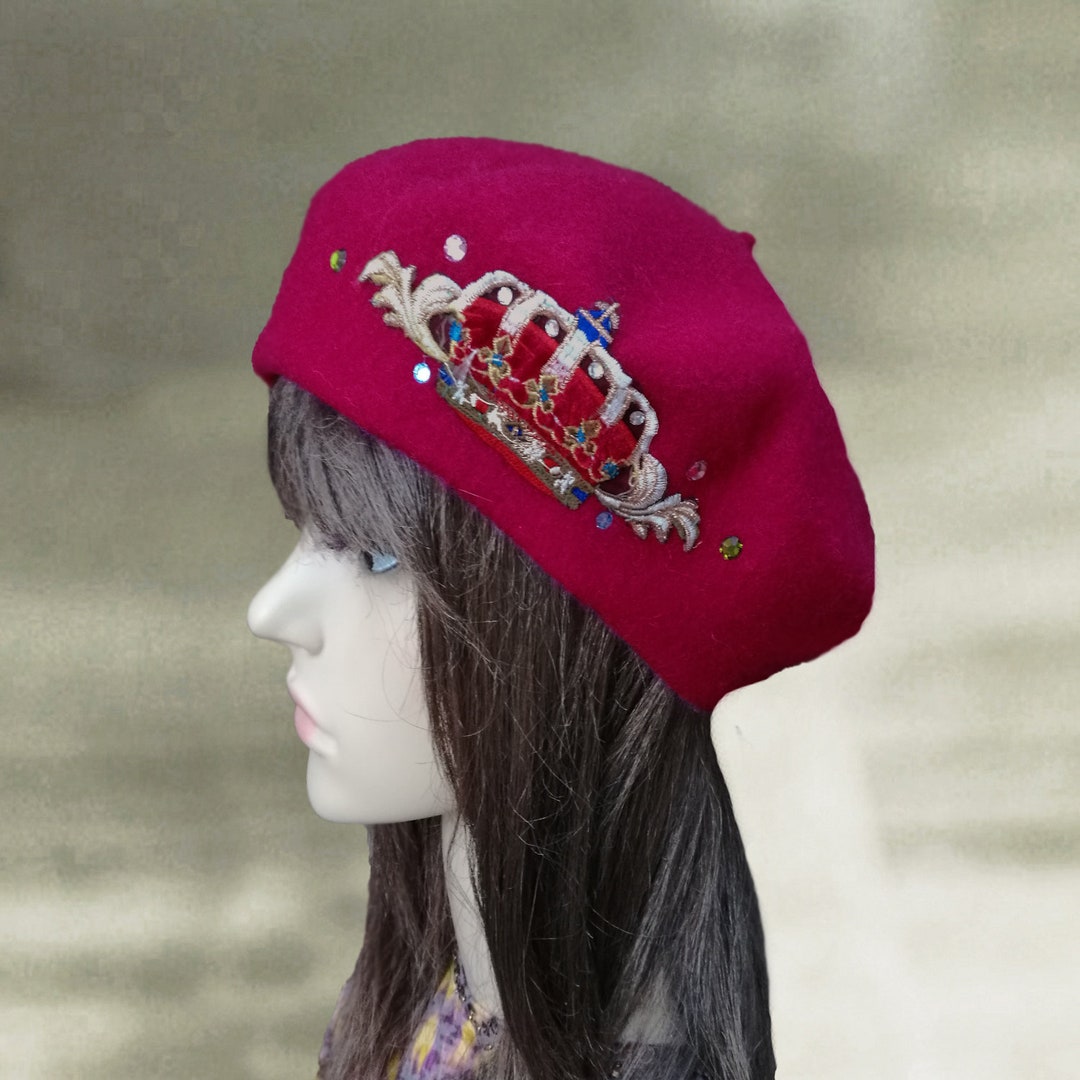 Wool Winter Beret, Felted Wool Beret, Winter Womens Hat, Winter Felt ...