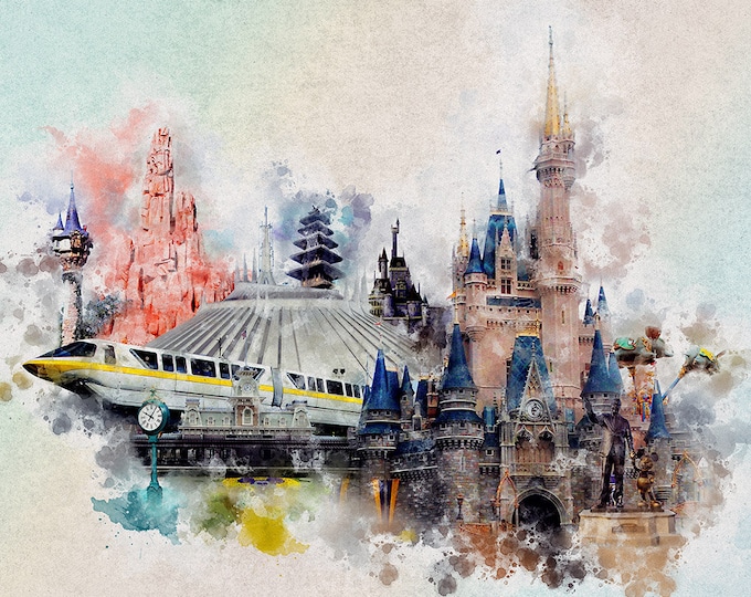 Magic Kingdom Art Print on Canvas - Walt Disney World - 16 X 20 ...