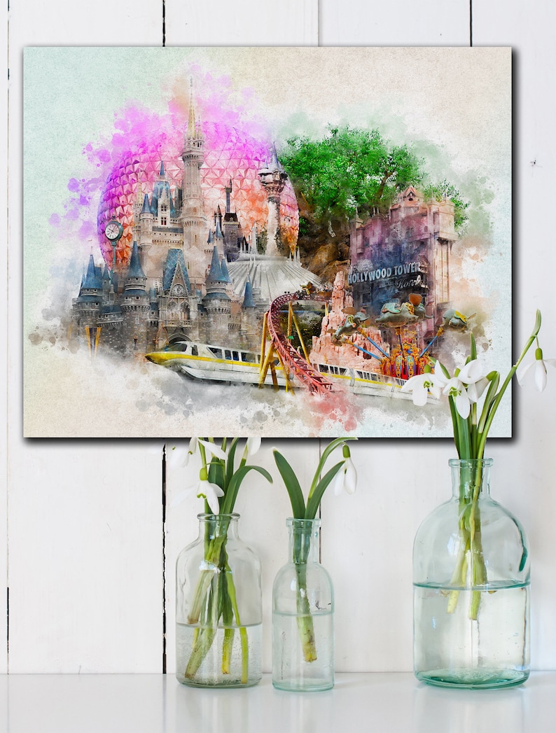 Walt Disney World Art Print on Canvas Stunning 16 X 20 | Etsy
