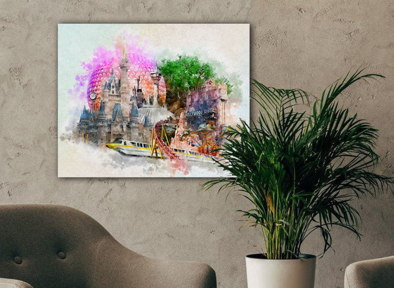 Walt Disney World Art Print on Canvas Stunning 16 X 20 | Etsy